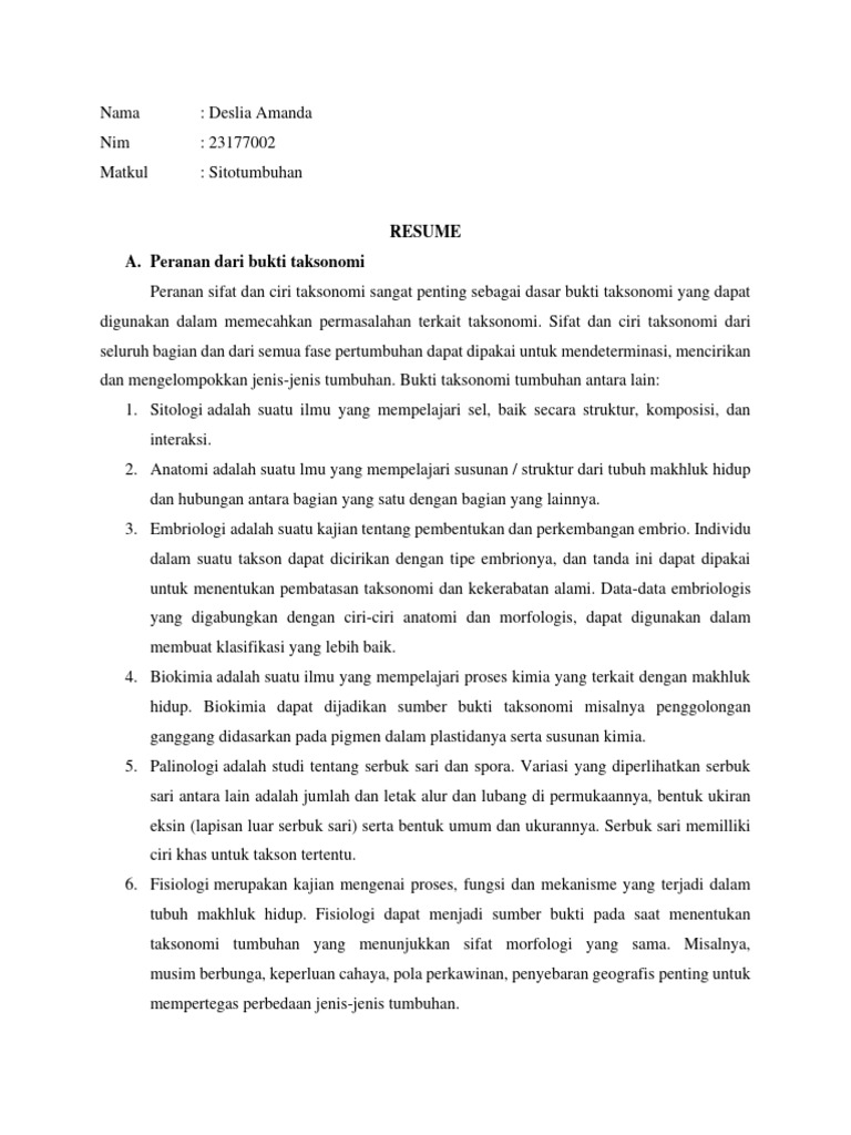 Resume 4 Sitotumbuhan | PDF