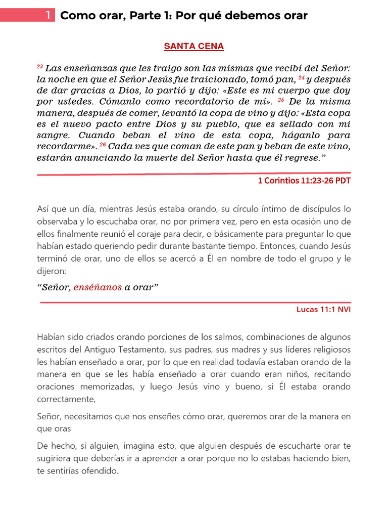 20-03-2021 - Como Orar - Por Qué Debemos Orar - Bosquejo I | PDF | Oración | orador del Señor