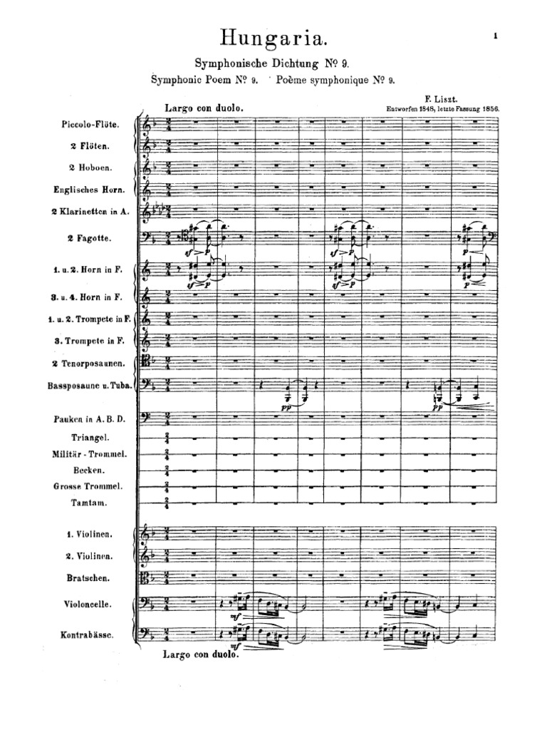 Listz Franz 1854 Poema Sinfonico N°9 Hungaria Pdf