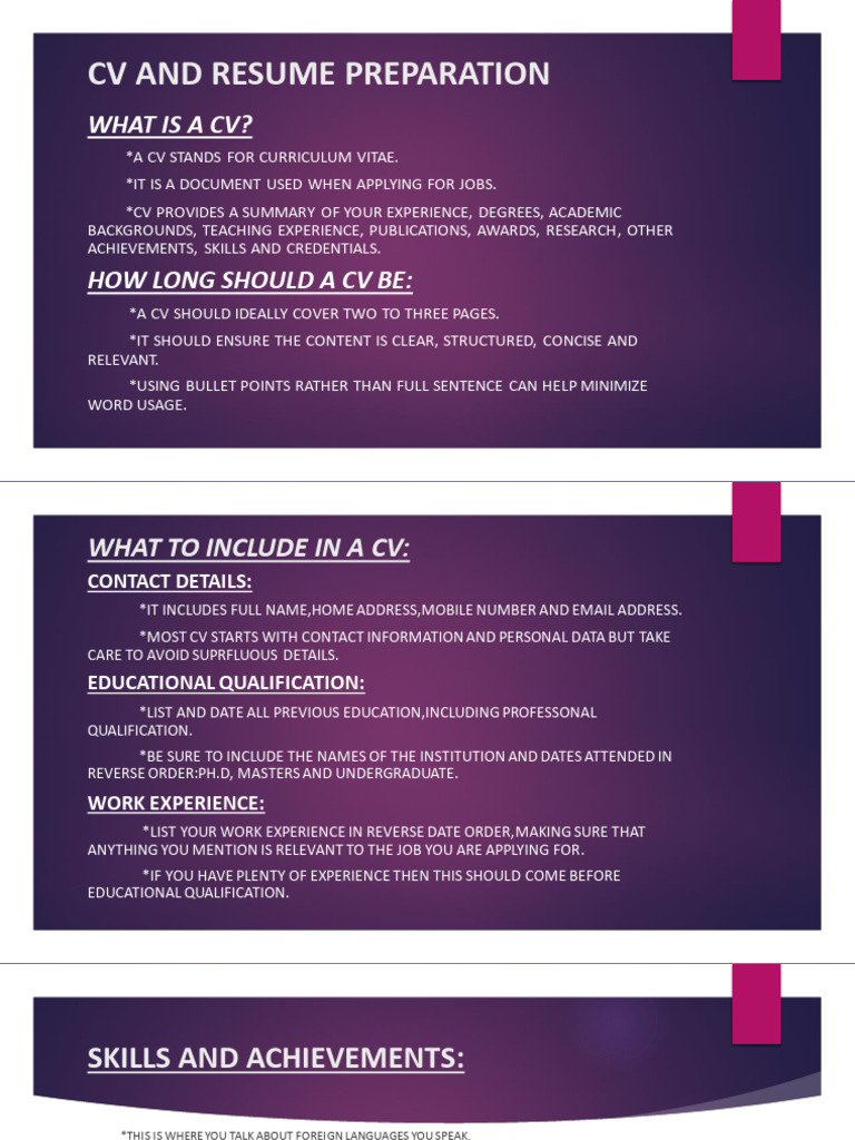 CV and Resume Preparation | PDF | Résumé