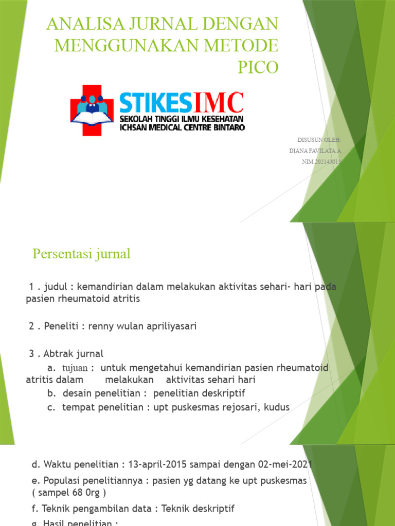 Analisa Jurnal Dengan Menggunakan Metode Pico | PDF
