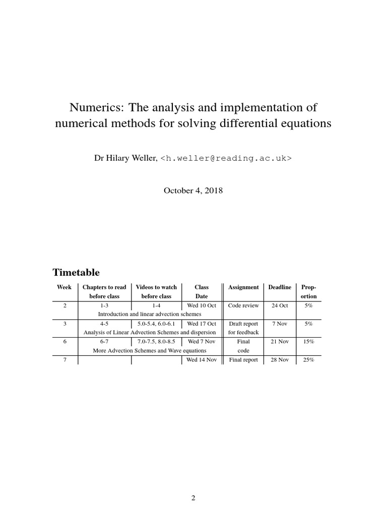 PDEsNumerics 2 Student | PDF | Fourier Transform | Diffusion