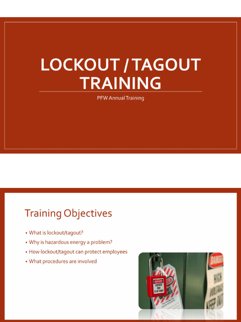 Lockout Tagout Training | PDF
