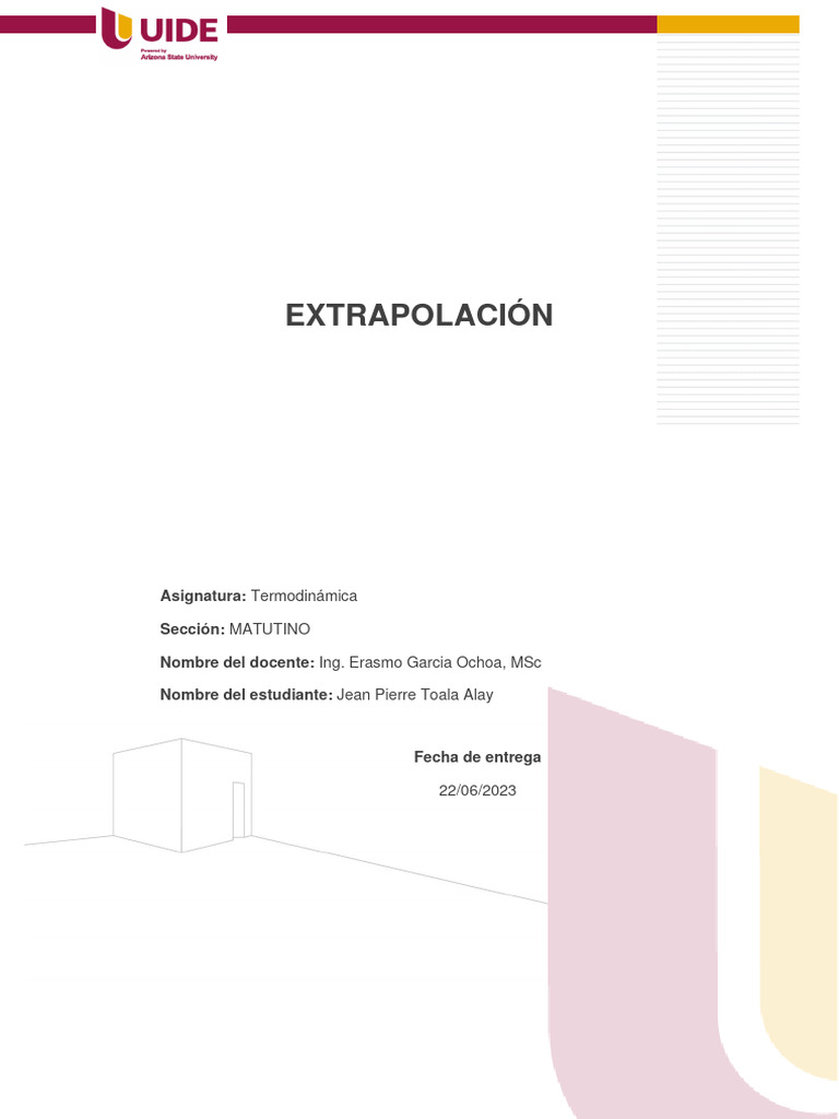 INFORME EXTRAPOLACIÓN | PDF | Termodinámica | Entalpía