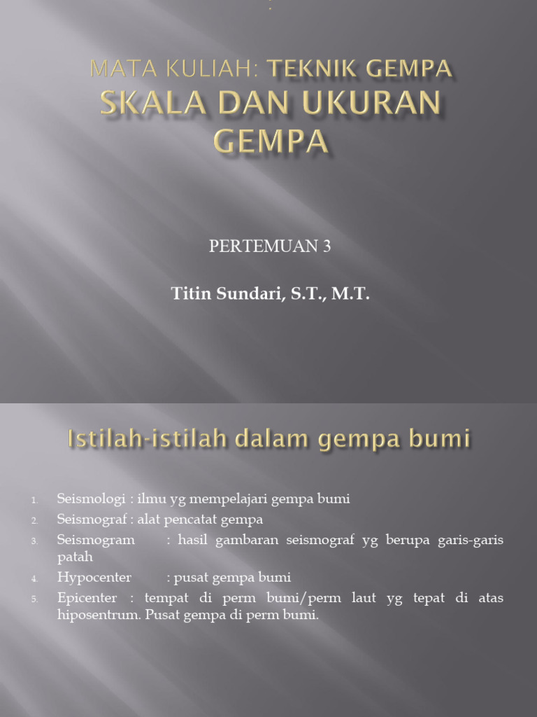 Skala Dan Ukuran Gempa | PDF | Ilmu Sosial | Dewasa Muda