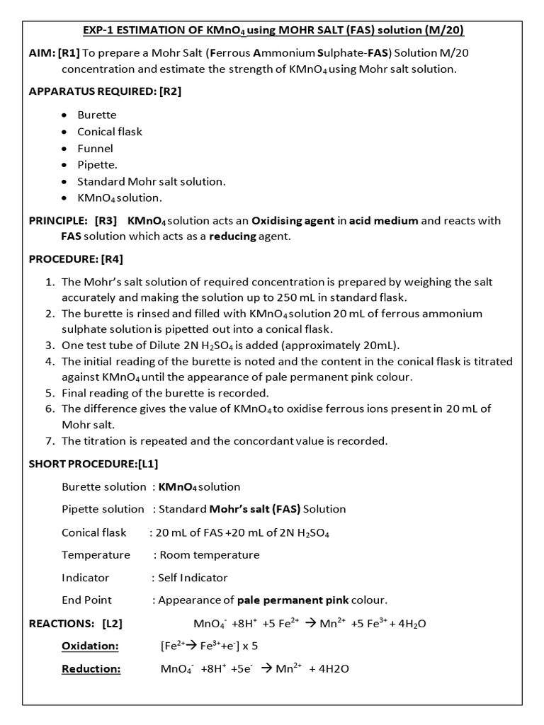 G12 VOLUMETRIC ANALYSIS (Redox) | PDF