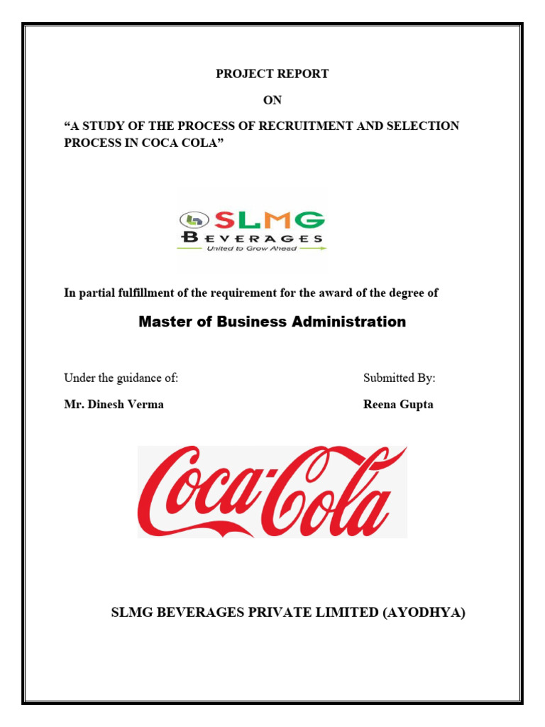 Reena Summer Training Project Report-1 | PDF | Recruitment | Business Economics