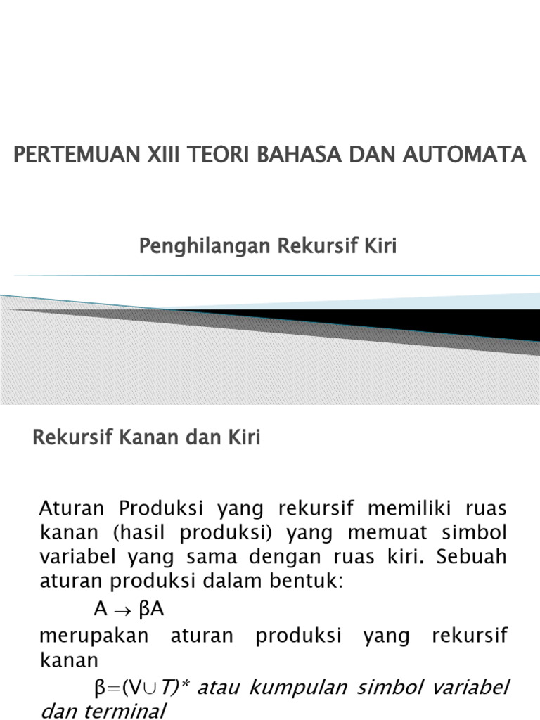 Pertemuan Xiii Teori Bahasa Dan Automata Pdf 