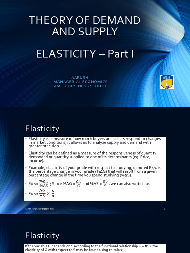 Class 6 Elasticity | PDF | Price Elasticity Of Demand | Demand