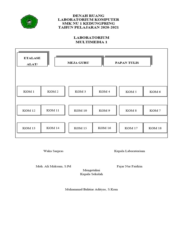 Denah Ruang Lab Komputer | PDF