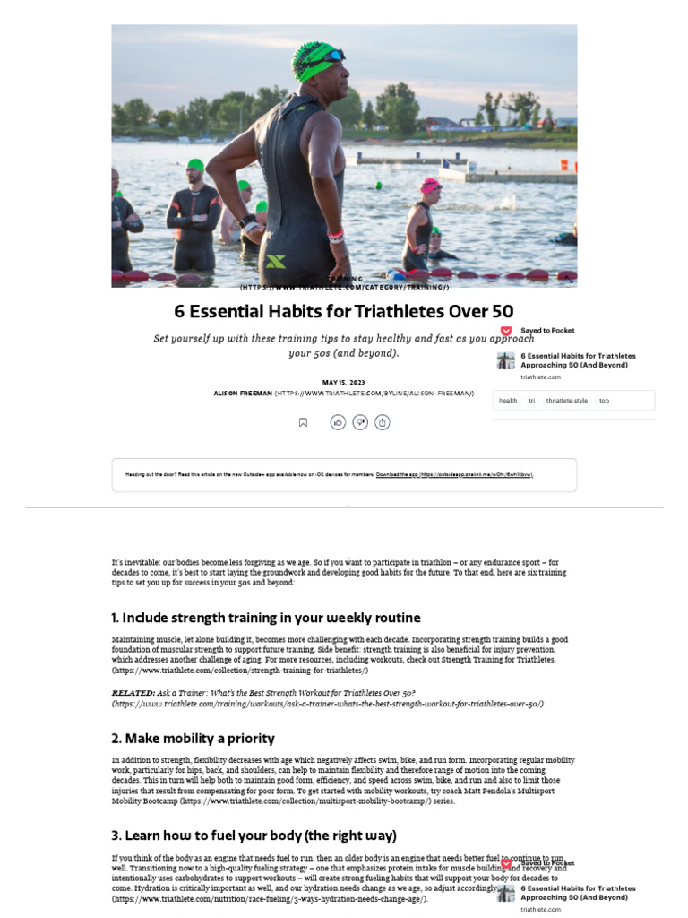 Triathlete Habits for Over 50s | PDF | Career & Growth | Wellness