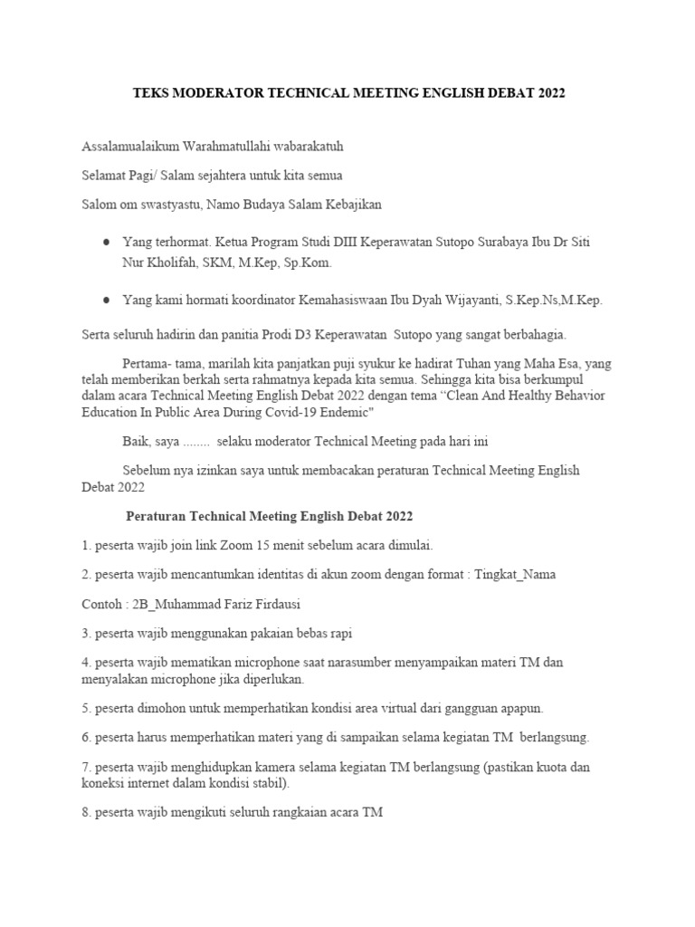 Teks Moderator TM Ec 2022 | PDF