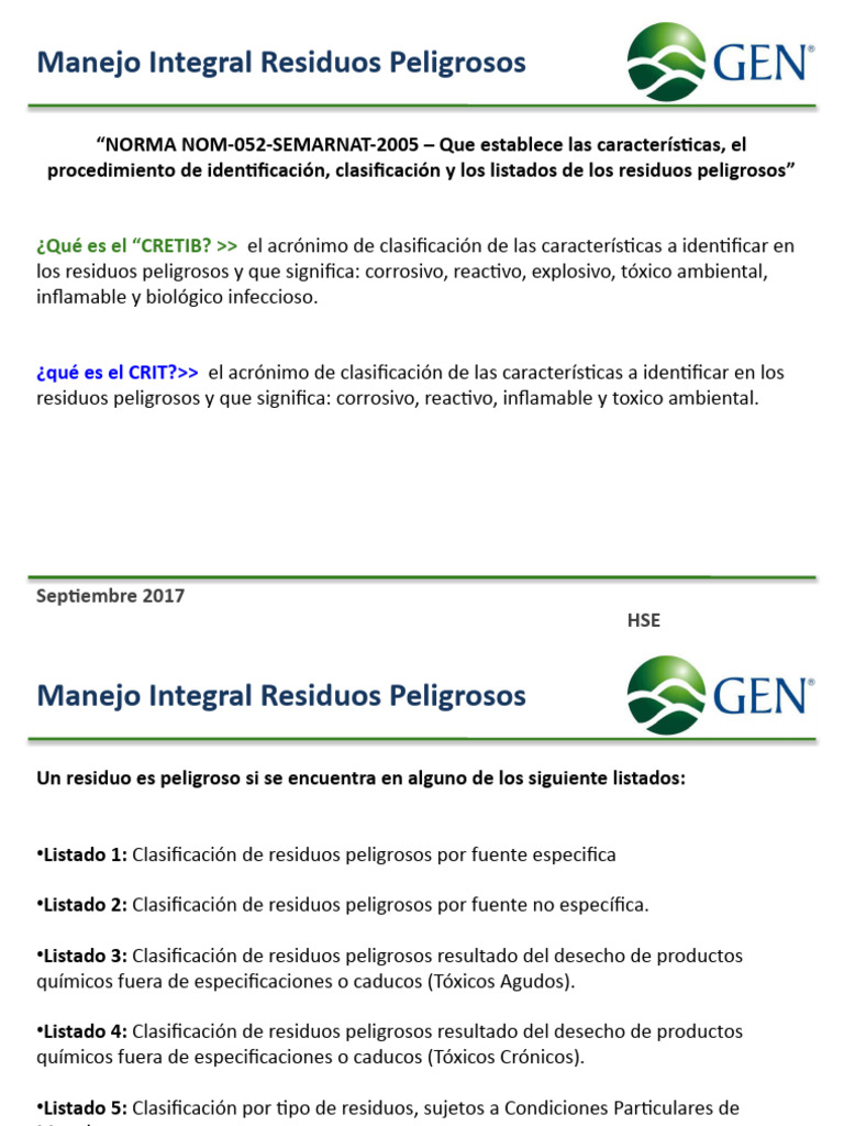 GEN Industrial - Capacitacion - 12 - Residuso Peligrosos | PDF