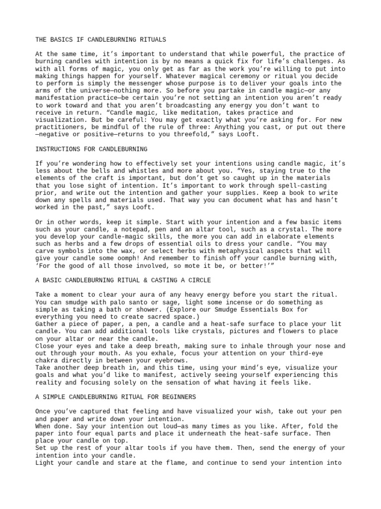 Candle Rituals: Beginner's Guide | PDF | Religion & Spirituality