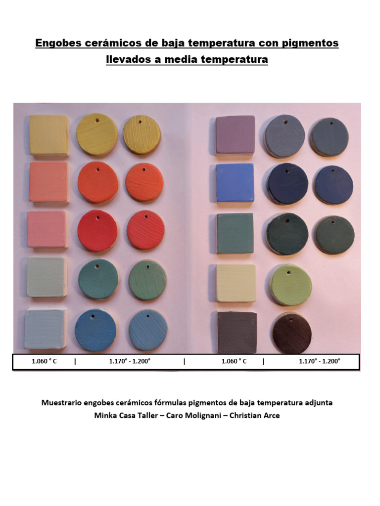 Engobes Cerámicos de Baja Temperatura Con Pigmentos Llevados A Media | PDF