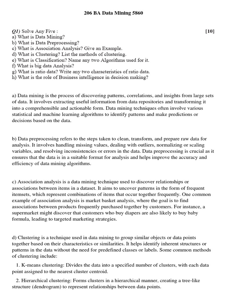 206 Data Mining | PDF