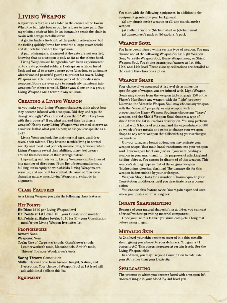 Living Weapon v1.1 | PDF | Shield