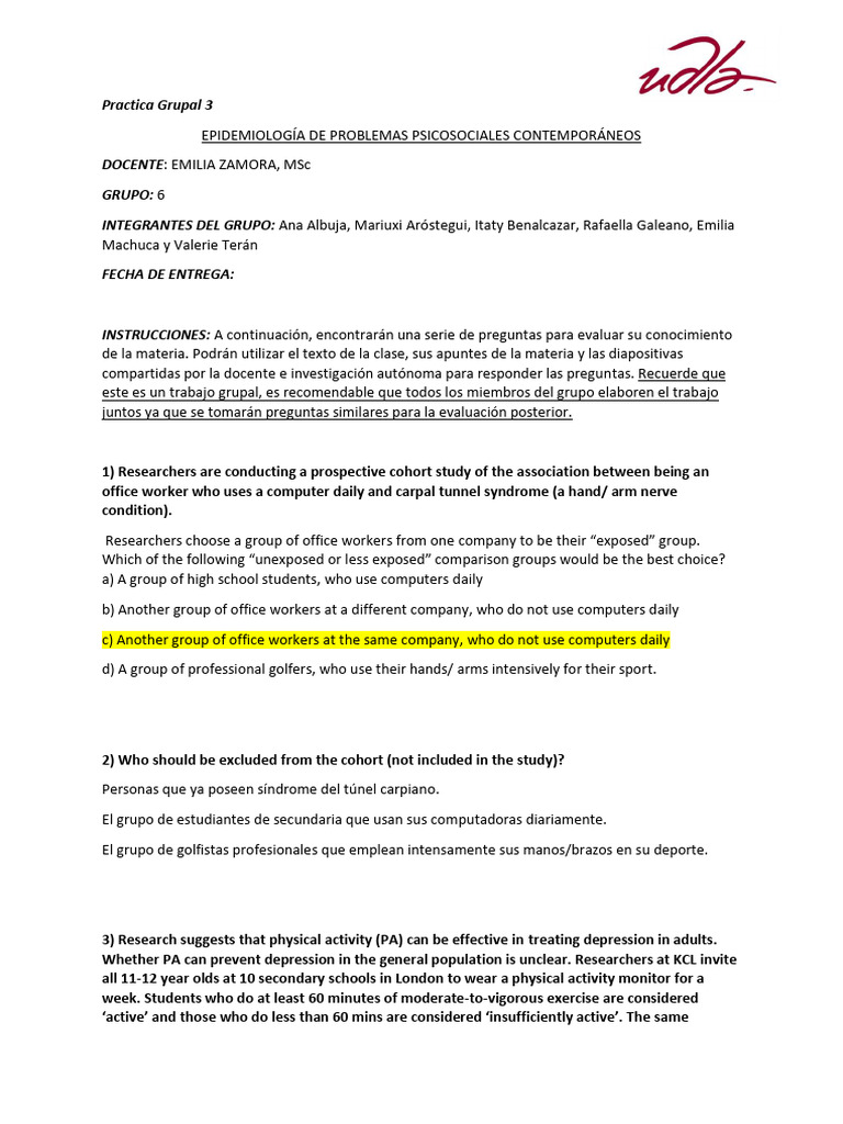 Practica Grupal 3 | PDF | Clinical Medicine | Medicine