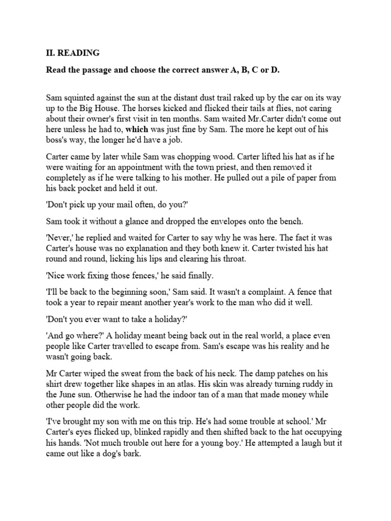 Reading Worksheet U2 | PDF