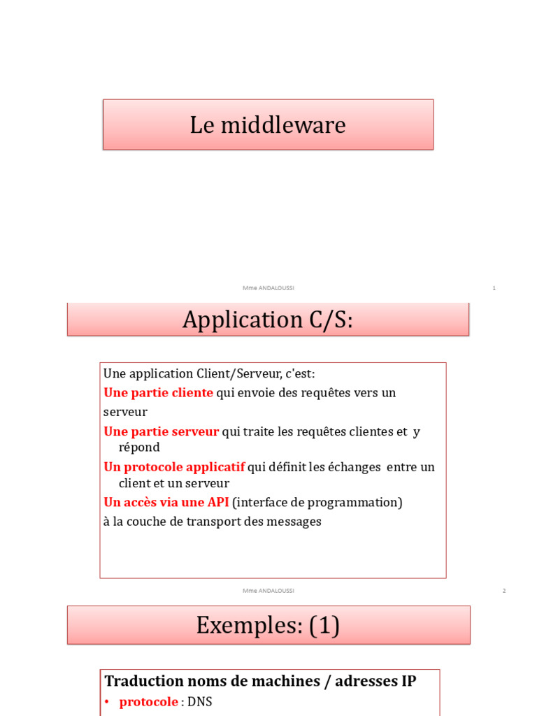 Définition et Exemples de Middleware | PDF