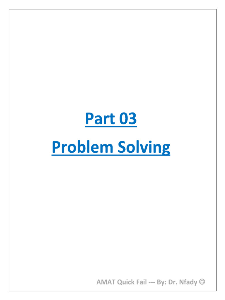 Problem Solving Fail Pass | PDF
