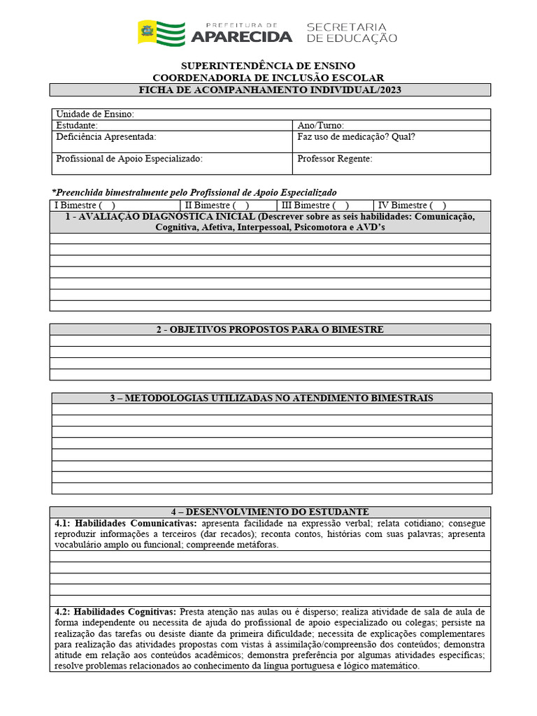 Ficha Bimestral | PDF | Comunicação | Pedagogia