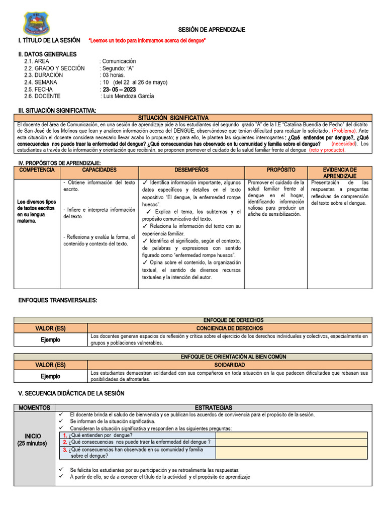 SESIÓN #1 Exp. 3 2° A 2023 | PDF | Ciencias de la Salud | Causas de la muerte