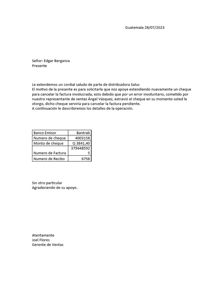 Solicitud de reposición de cheque Bantrab | PDF | Finanzas y dinero