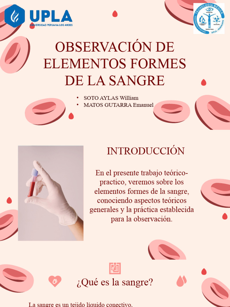 Elementos Formes de La Sangre | PDF | Sangre | Especialidades Medicas