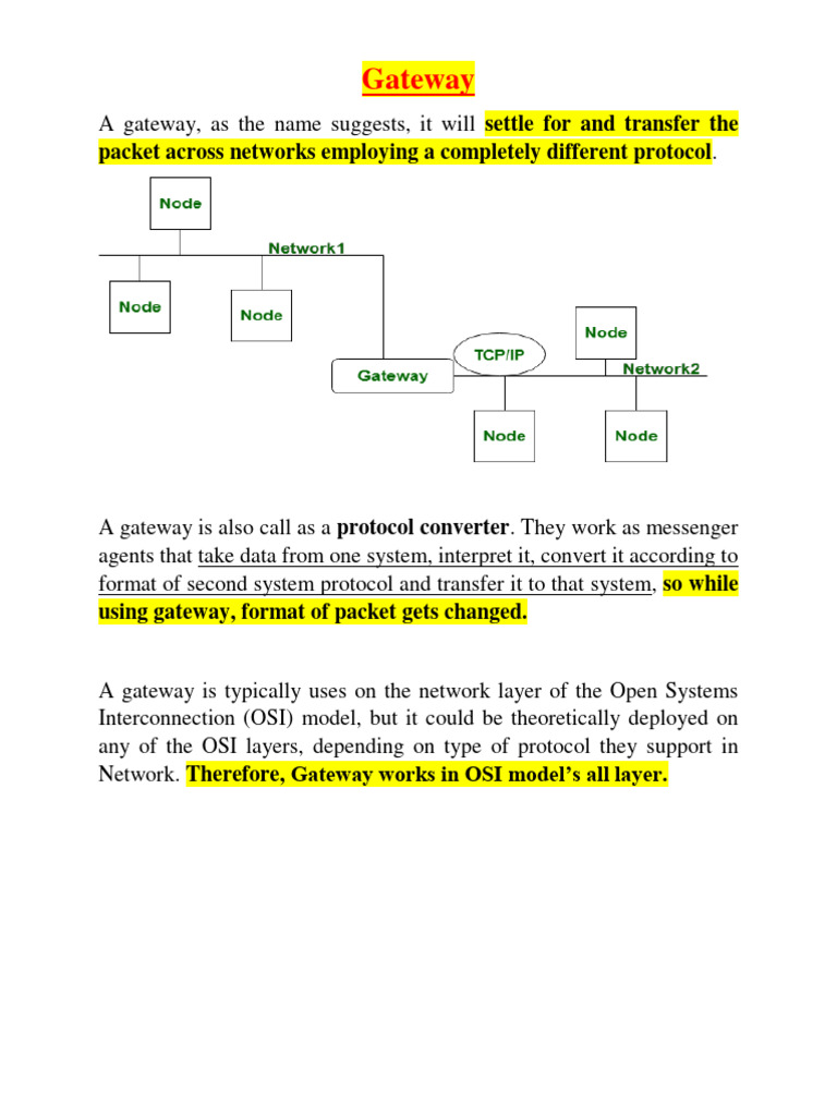 Gateway Pdf Computer Network Gateway Telecommunications