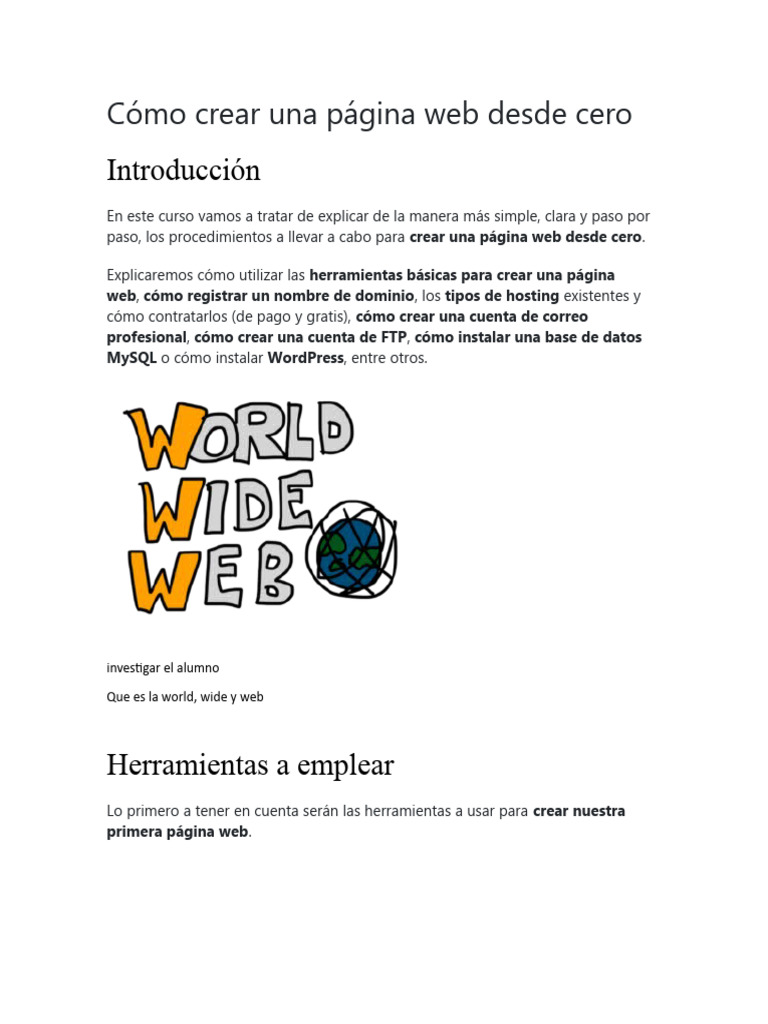 Cómo crear una página web desde cero | PDF | HTML | Red mundial