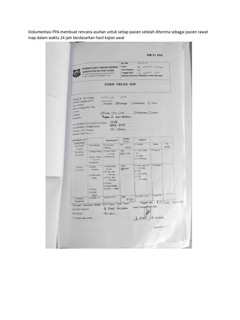 Dokumentasi PPA Membuat Rencana Asuhan Untuk Setiap Pasien Setelah | PDF