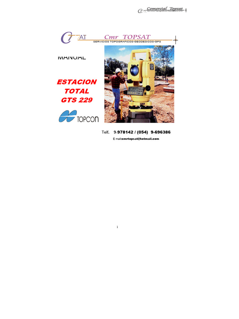 Manual Topcon GTS-220 | PDF | Tornillo | Óptica