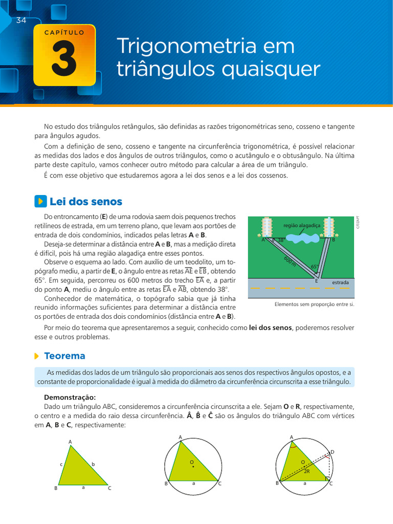 Lei Dos Senos e Lei Dos Cossenos Triângulos Quaisquer Área | PDF