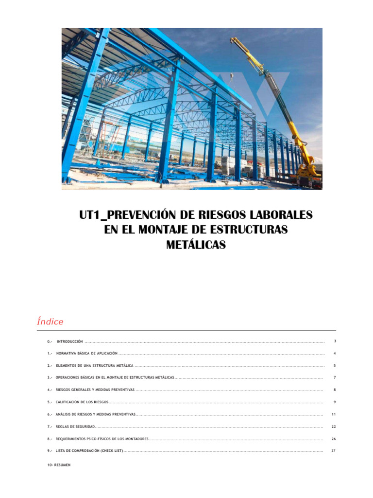 Ut1 - Prevencion de Riesgos Laborales en El Montaje de Estructuras Metalicas | PDF