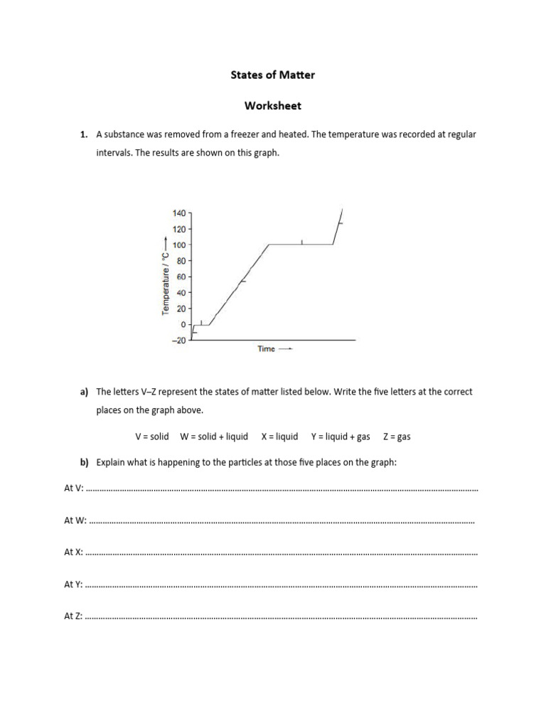 Worksheet Heating and Cooling Curves | PDF