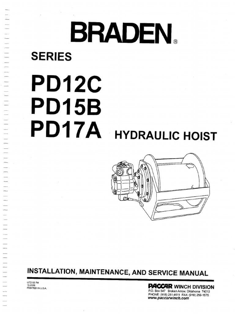 Manual Braden PD15B - Winche CSD 1300 | PDF