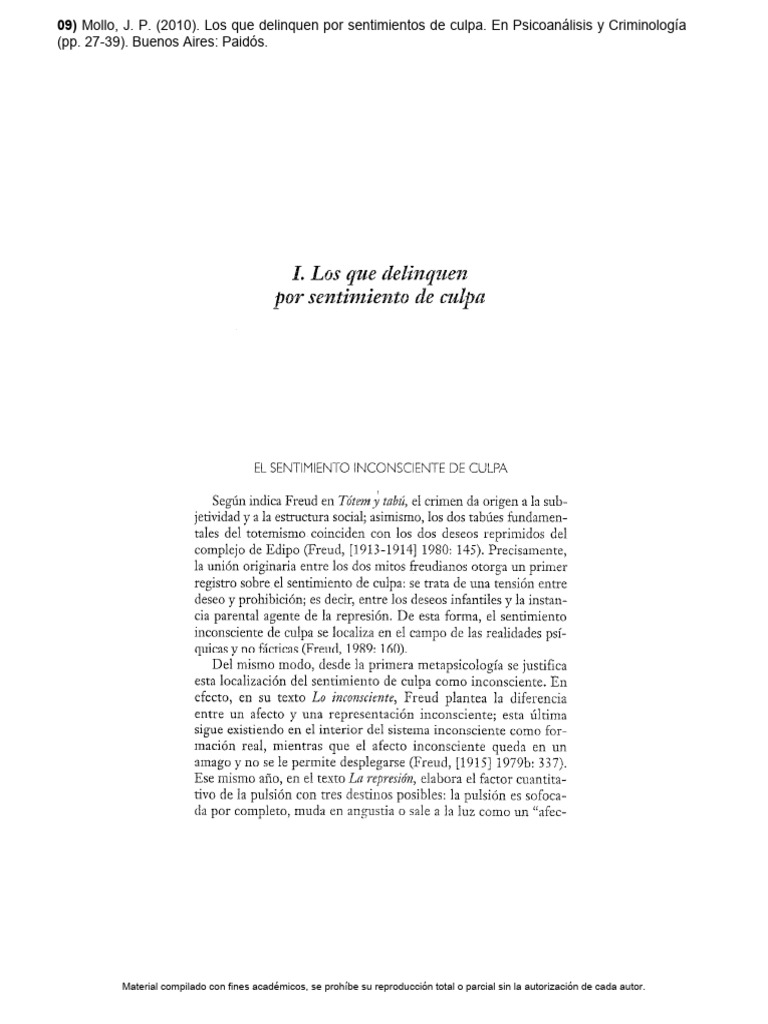 Los Que Delinquen Por Sentimiento de Culpa | PDF Los Que Delinquen Por Sentimiento de Culpa | PDF