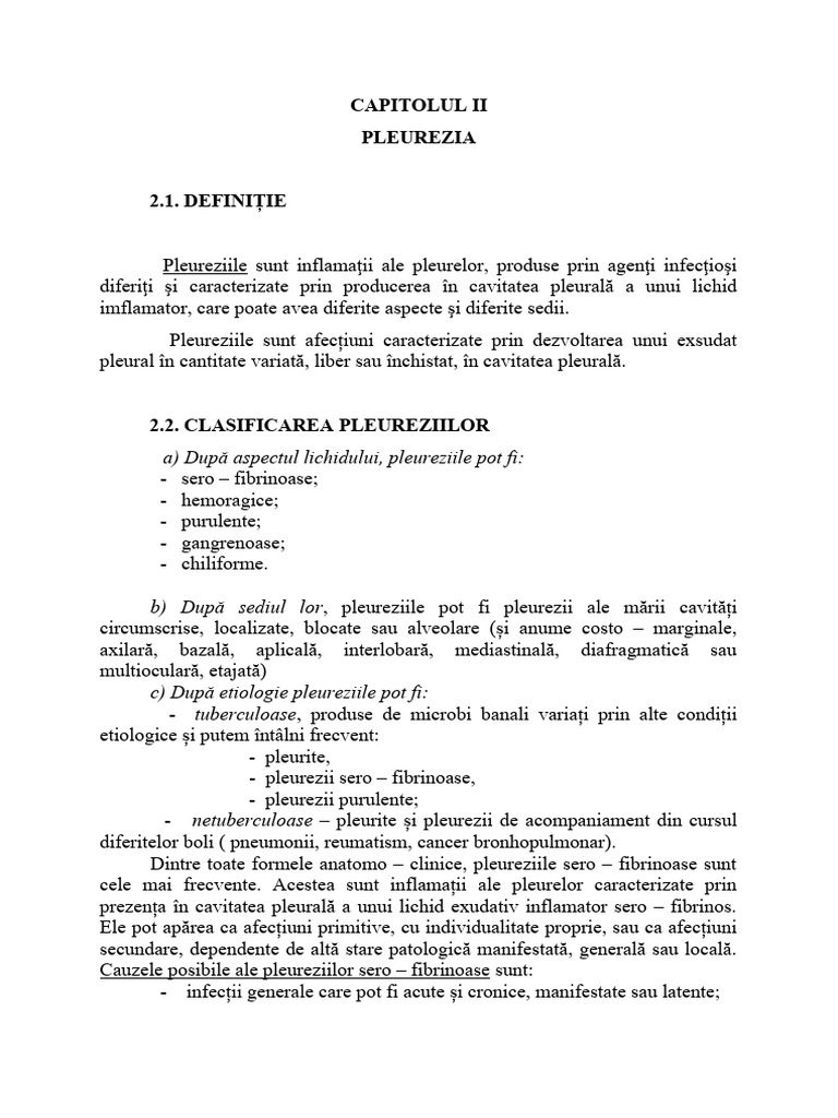 Capitolul II - Pleurezia | PDF