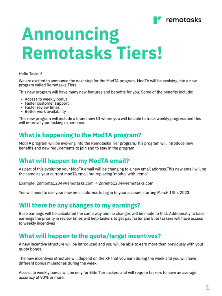 RemoTiers ModTA VE - 124891 | PDF