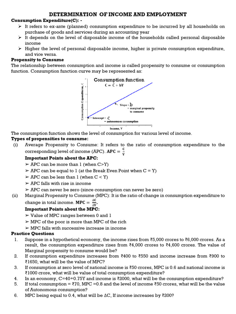 Determination of Income and Employment - 2 | PDF | Consumption ...