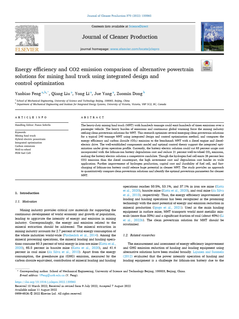 Energy Efficiency and CO2 Emission Comparison of Alternative Powertrain ...