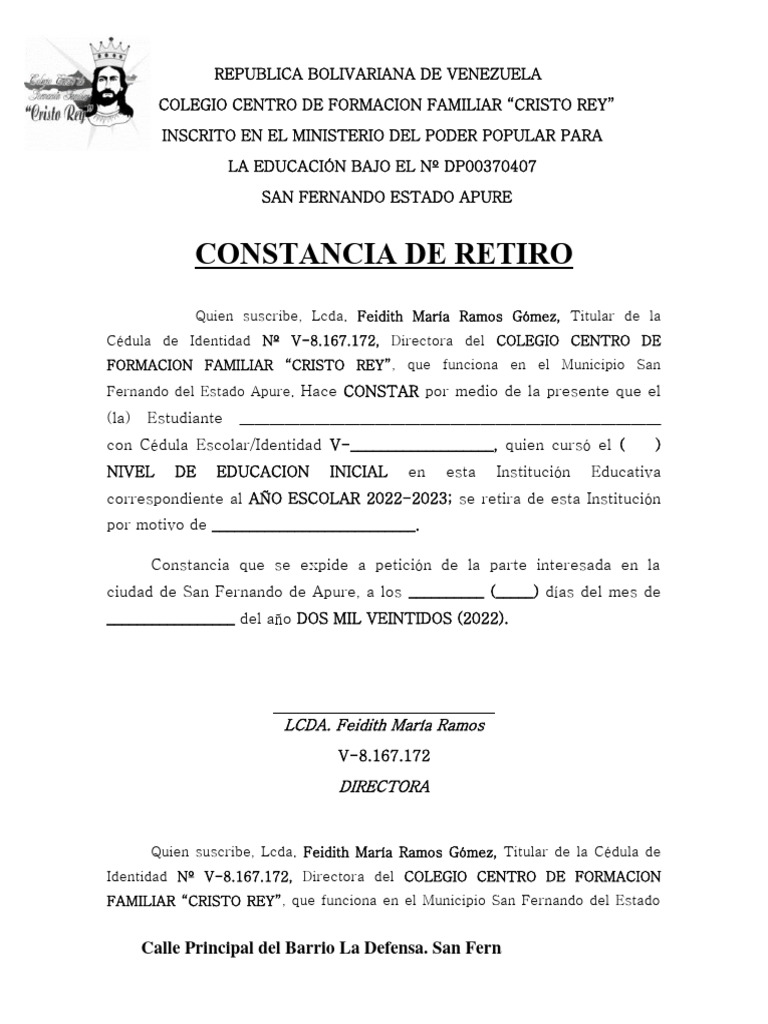 Constancia de Retiro | PDF