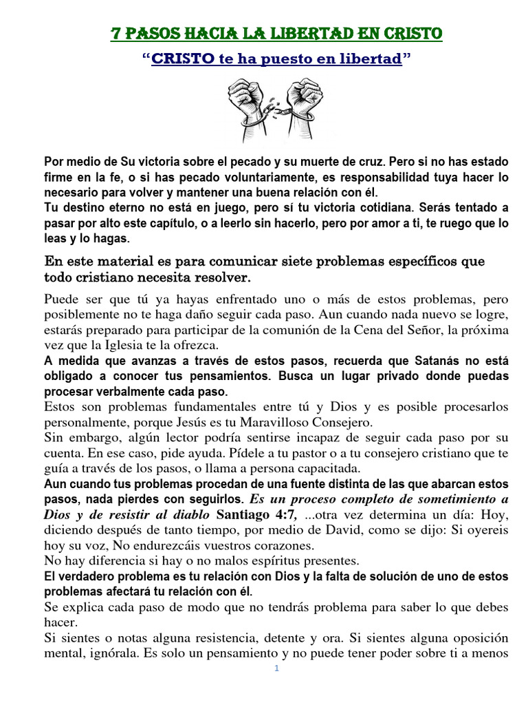7 Pasos Hacia La Libertad Cristiana | PDF