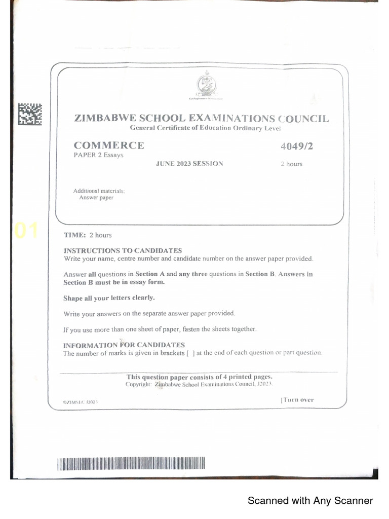 Commerce Paper 2 June 2023 | PDF