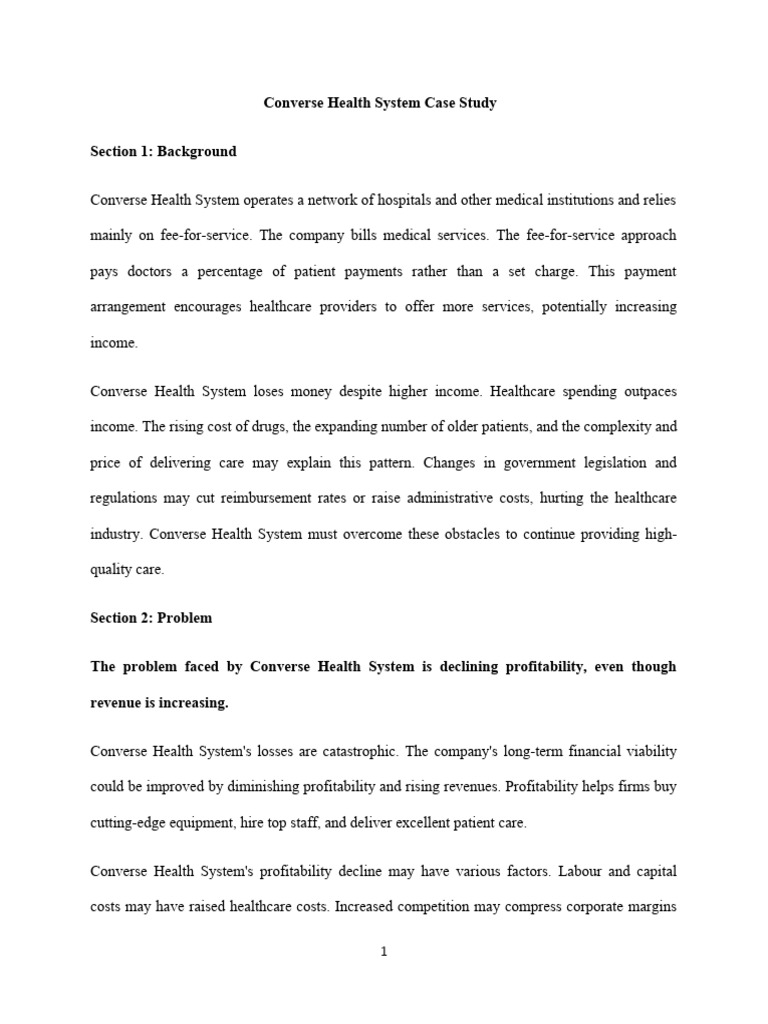 Converse Health System Case Study - Edited | PDF