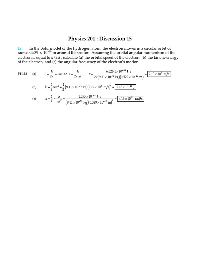 Disc 15 Solution | PDF | Electron | Applied And Interdisciplinary Physics