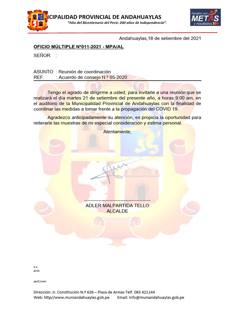 Oficio Multiple Plantilla | PDF