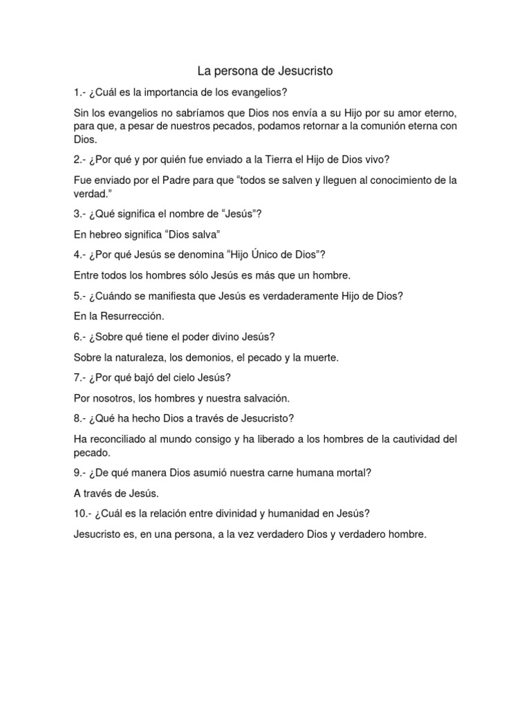 La Persona De Jesucristo Pdf