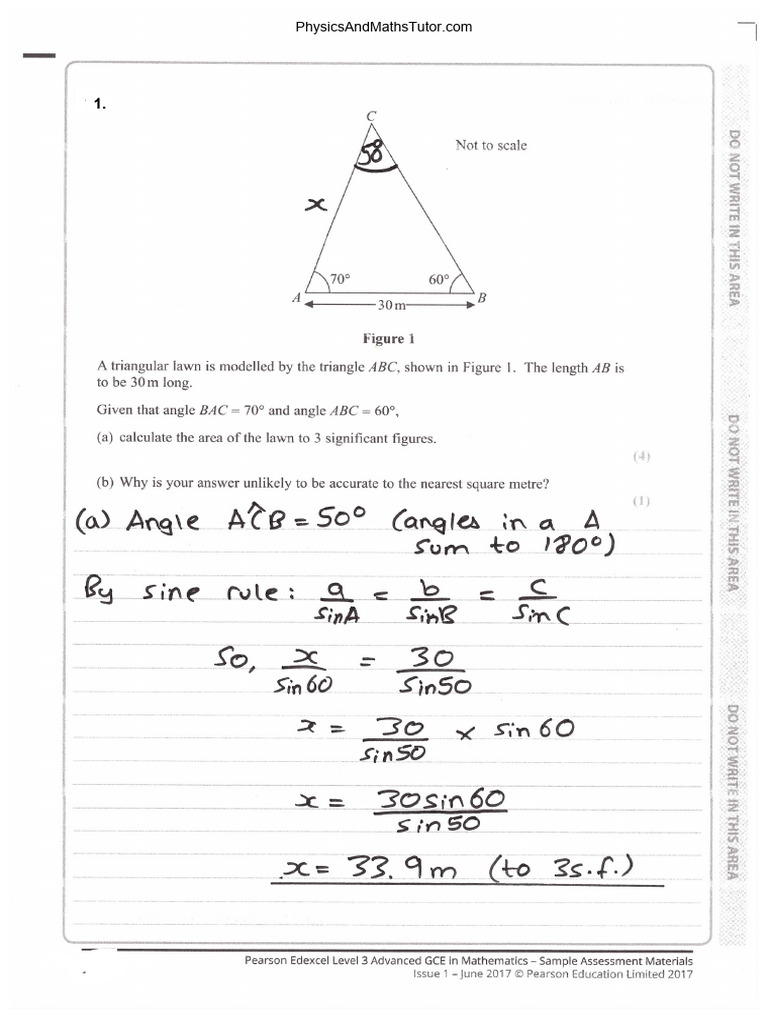 Sine and Cosine Rule MA | PDF